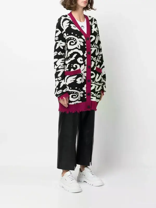 Versace Distressed-effect Cardigan-coat