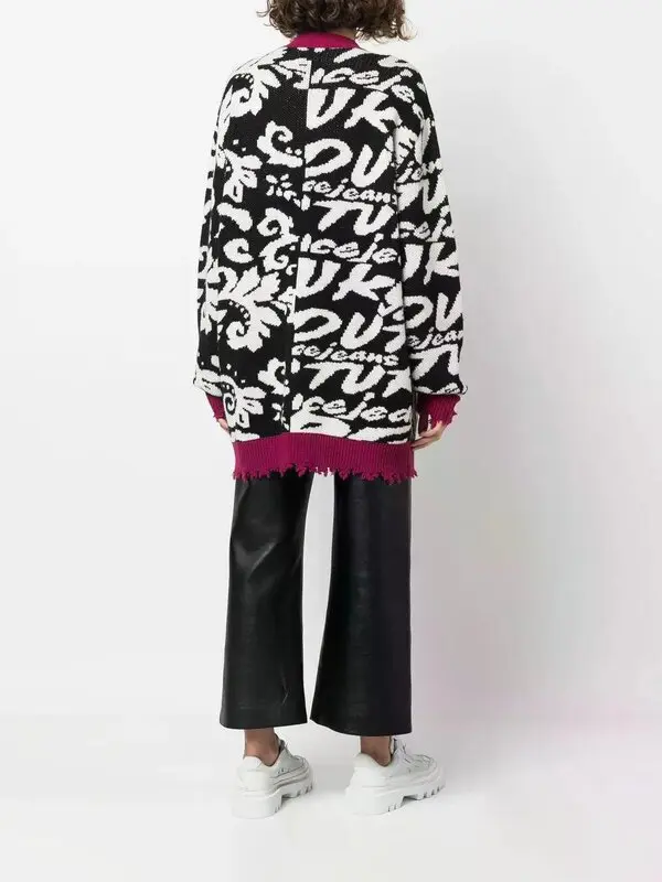 Versace Distressed-effect Cardigan-coat