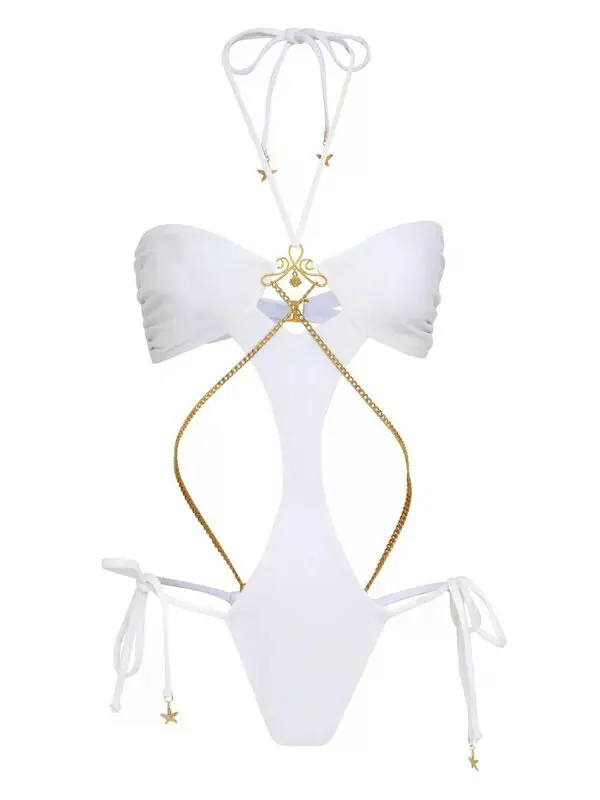 AMIR SLAMA Chain Link-detail Swimsuit - White
