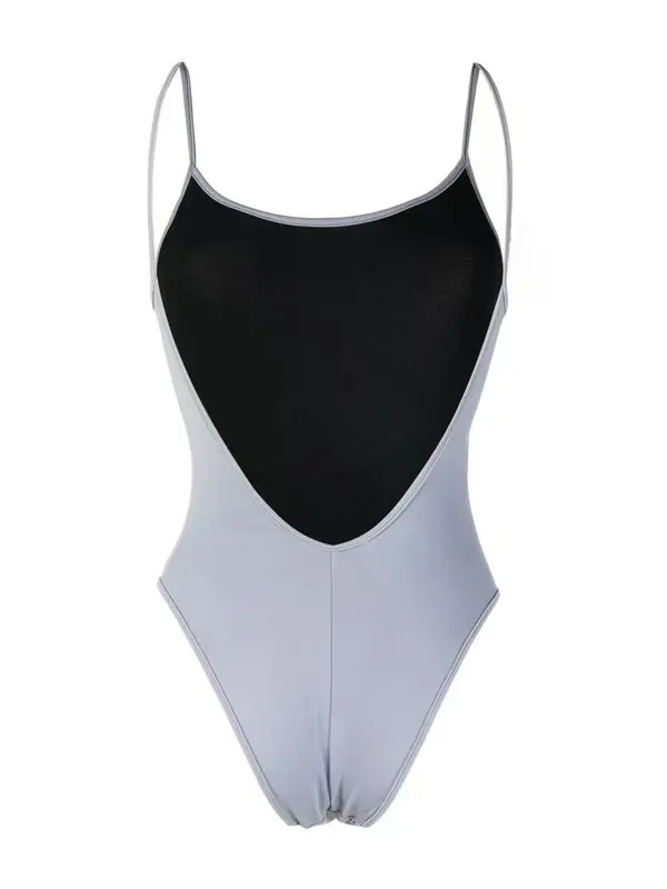 MANOKHI Scoop-neck Open-back One-piece - Grey