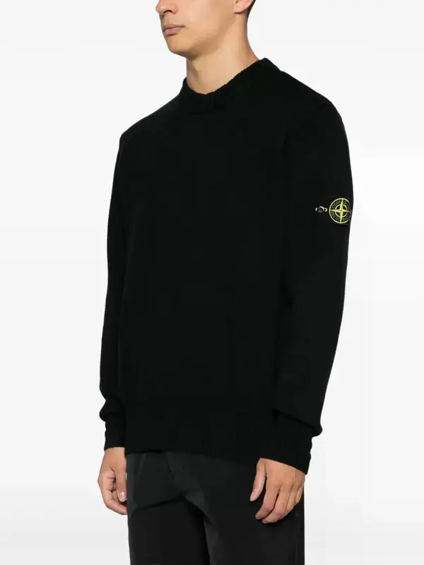 Stone Island Compass Badge Sweater - Black