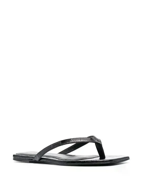 TOTEME Square-toe Flip-flops - Black