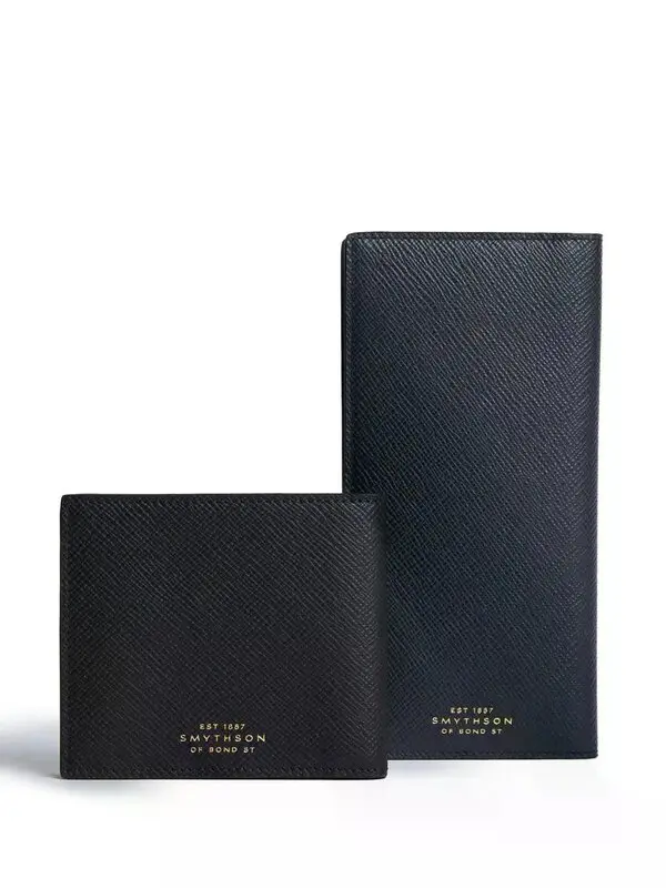 Smythson Panama Slim Bi-fold Leather Wallet