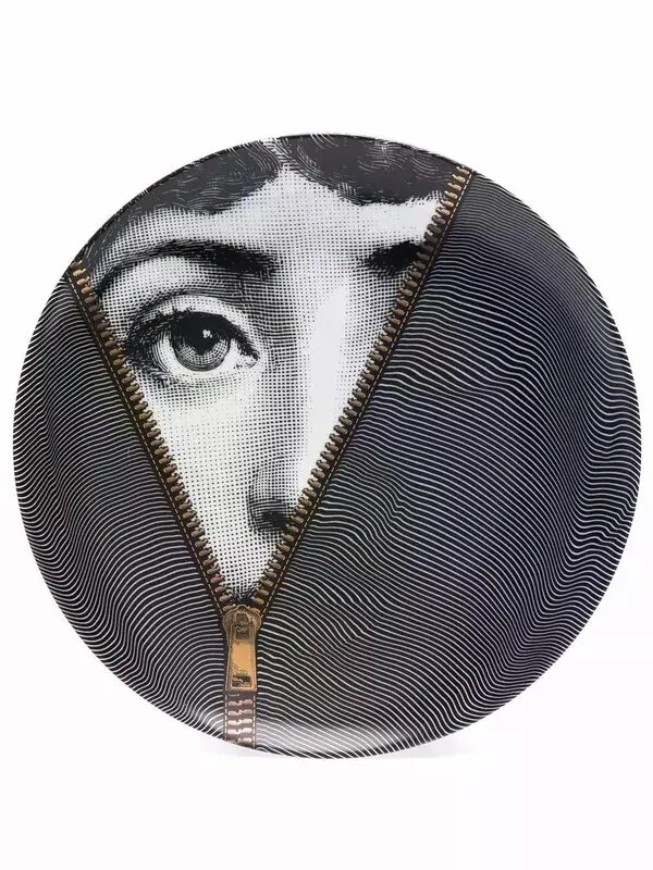 FORNASETTI Face Print Plate - Black