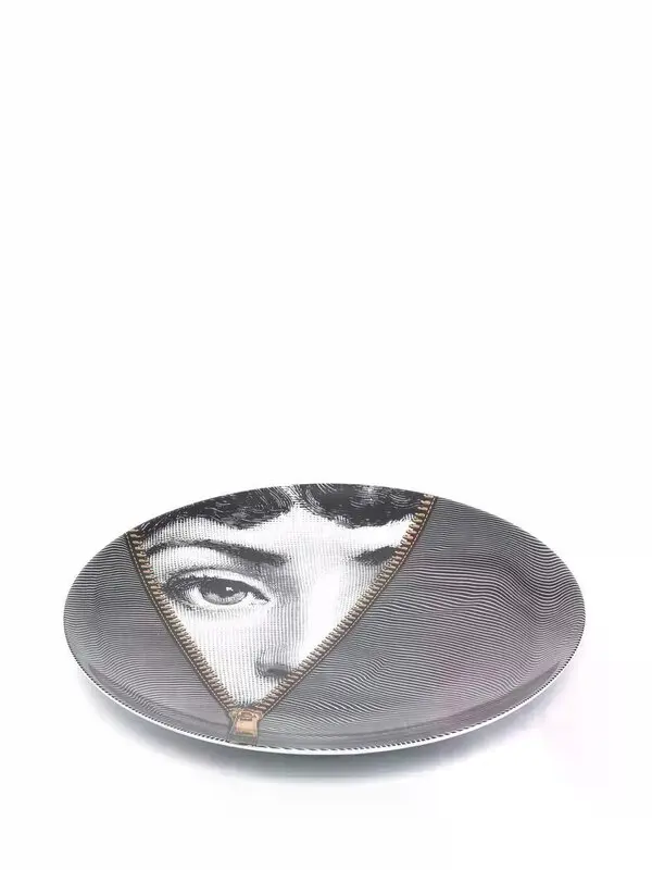 FORNASETTI Face Print Plate - Black