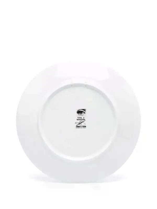 FORNASETTI Face Print Plate - Black