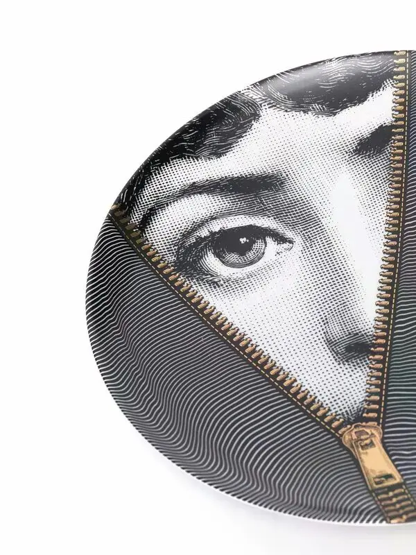 FORNASETTI Face Print Plate - Black