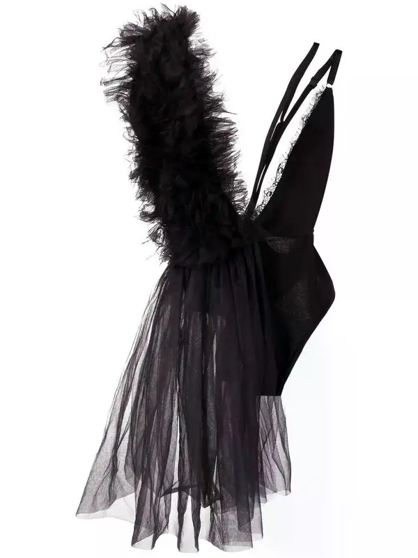 Alchemy Fashions X Lia Aram Asymmetric Tulle Bodysuit