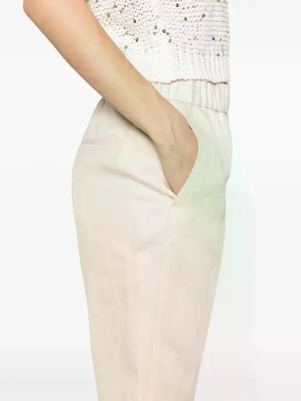 Peserico Interlock-twill Trousers - Neutrals