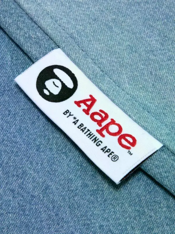 A BATHING APE Logo-appliqué Denim Shirt