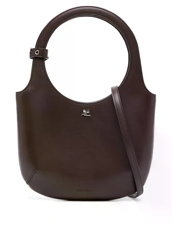 COURREGES Holy Leather Tote Bag - Brown