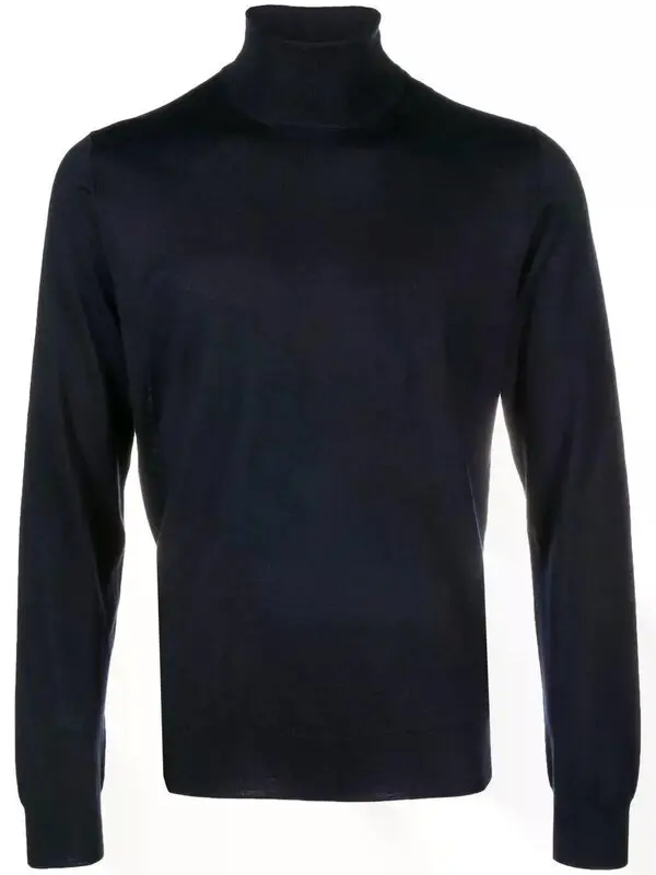Corneliani Roll-neck Virgin Wool Jumper - Blue