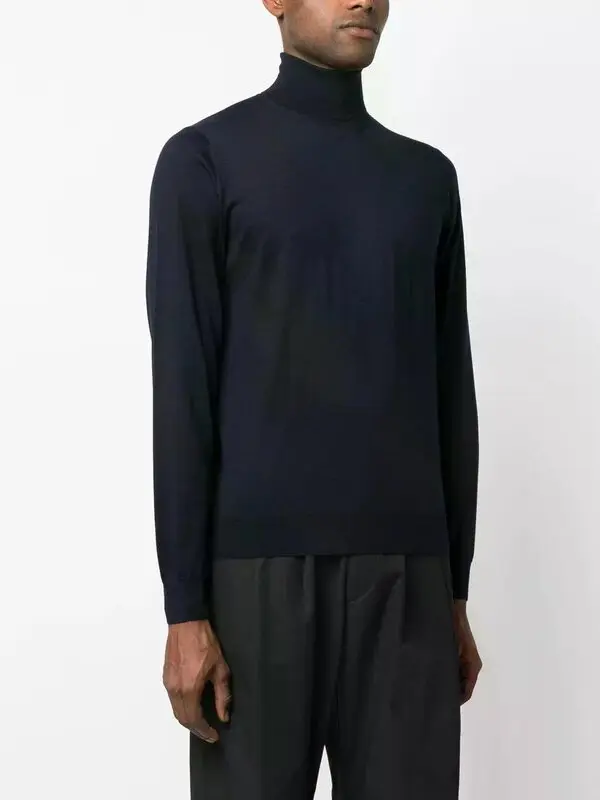 Corneliani Roll-neck Virgin Wool Jumper - Blue