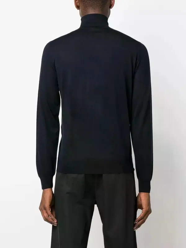 Corneliani Roll-neck Virgin Wool Jumper - Blue