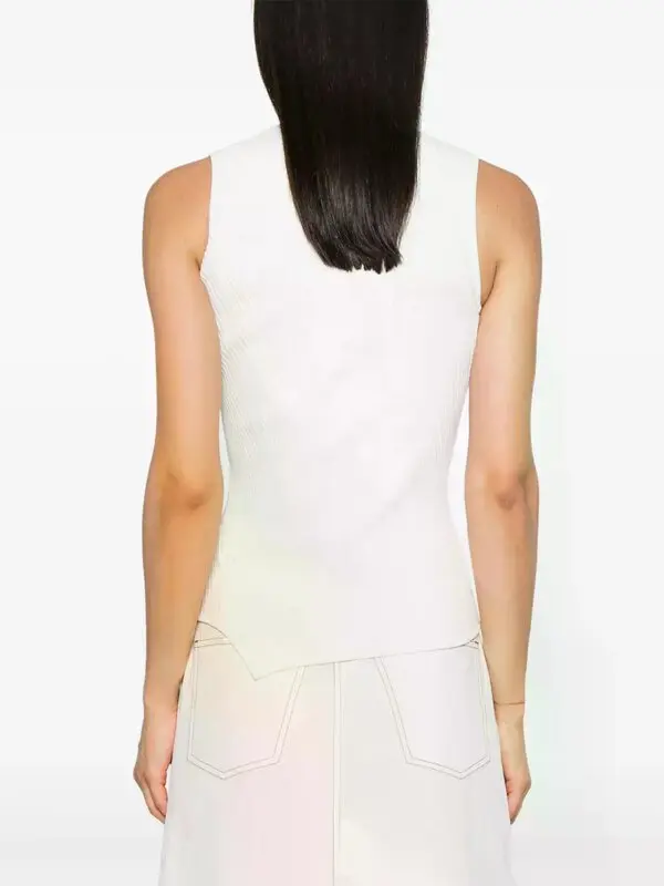 TOTEME Almaz Asymmetric Ribbed Tank Top - White