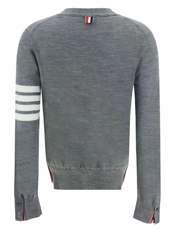Thom Browne 4-bar Wool Cardigan - Grey