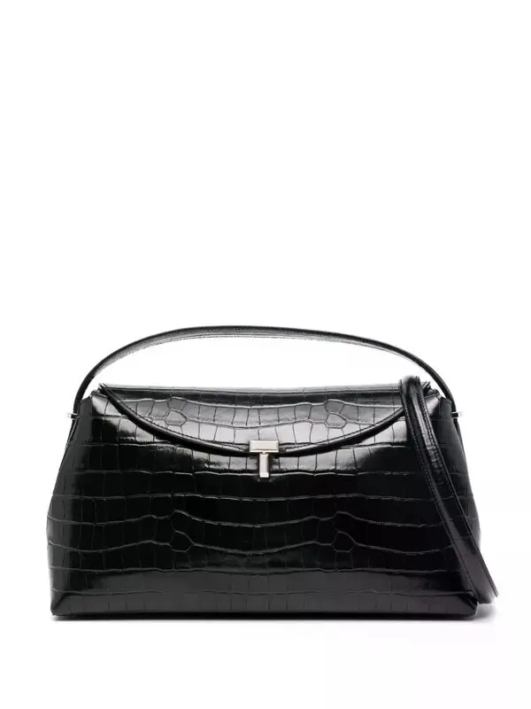 TOTEME T-lock Croco-embossed Top Handle Bag