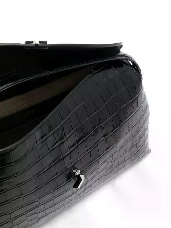 TOTEME T-lock Croco-embossed Top Handle Bag
