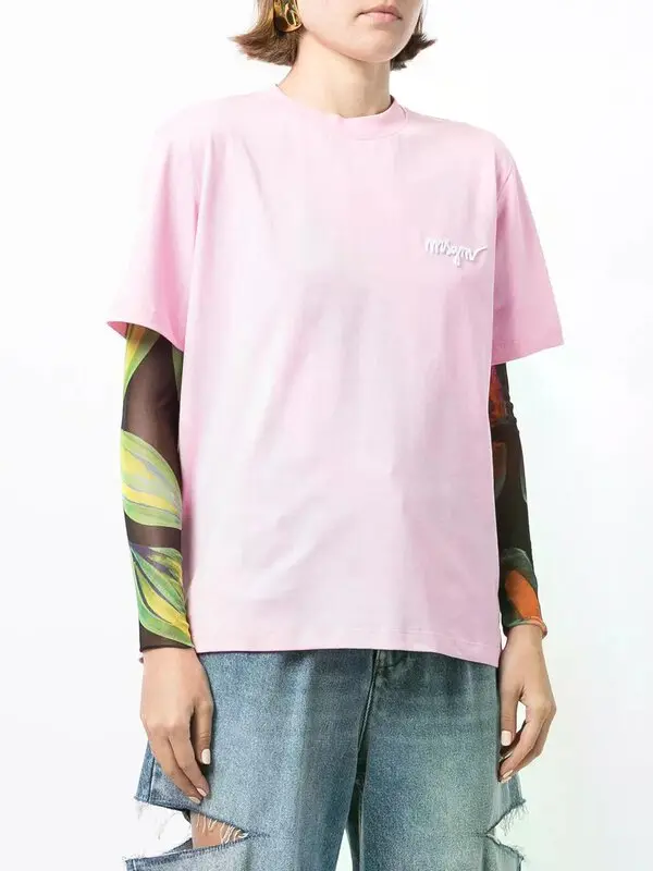 MSGM Chest-logo Crew Neck T-shirt - Pink