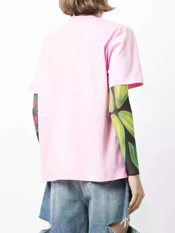 MSGM Chest-logo Crew Neck T-shirt - Pink