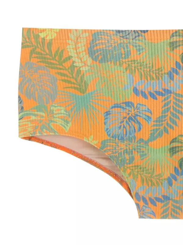 AMIR SLAMA Leaf Print Swim Briefs