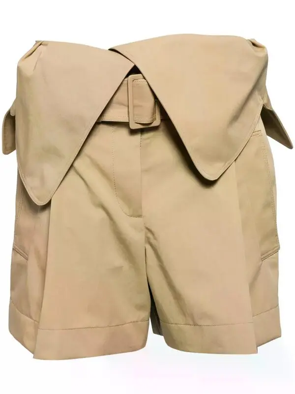 JW Anderson Fold-over Trench Shorts - Brown