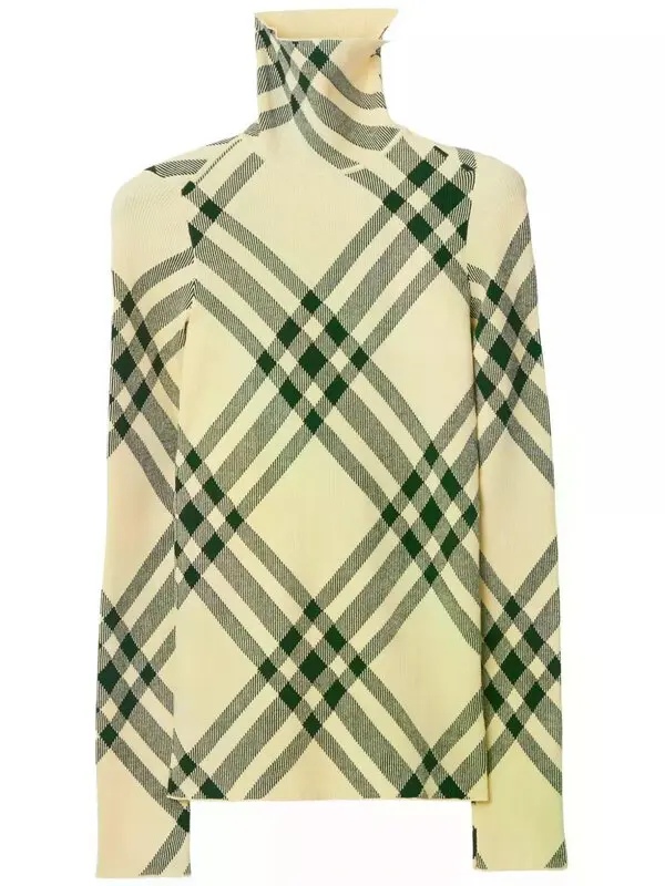 Burberry Check-pattern High-neck Jumper