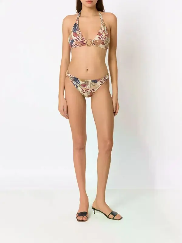 AMIR SLAMA Palm Leaf Print Bikini