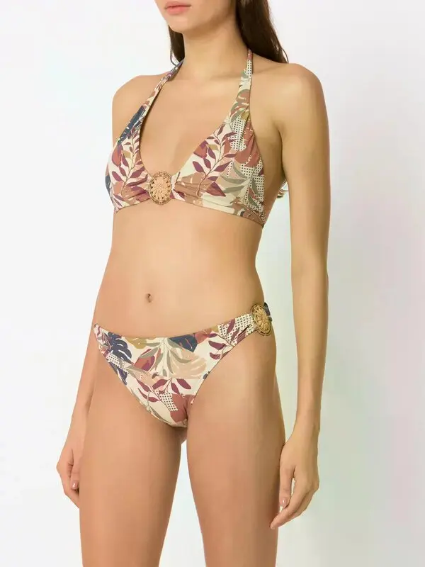 AMIR SLAMA Palm Leaf Print Bikini