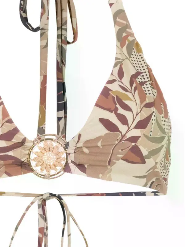 AMIR SLAMA Palm Leaf Print Bikini