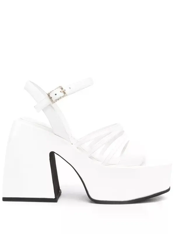 NODALETO Bulla Chibi 110mm Platform Sandals - White