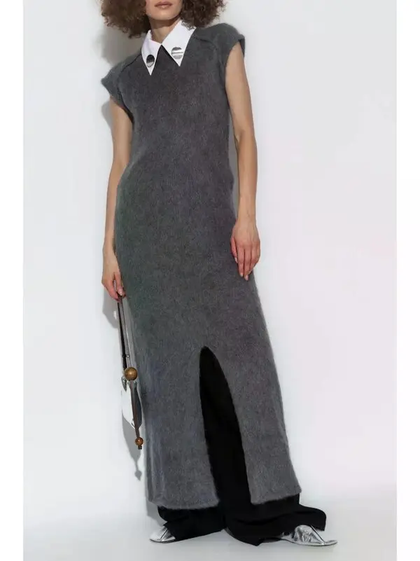 JIL SANDER Front-slit Knitted Maxi Dress