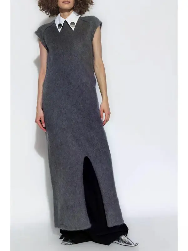 JIL SANDER Front-slit Knitted Maxi Dress