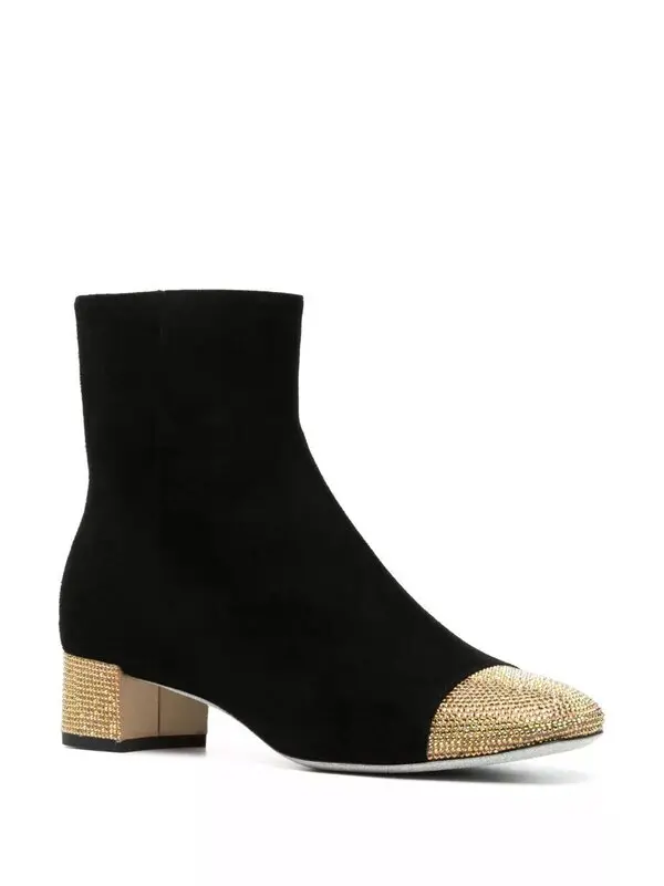Rene Caovilla 40mm Rhinestone-embellished Suede Boots