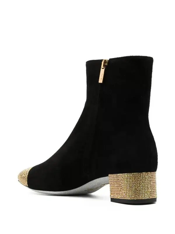 Rene Caovilla 40mm Rhinestone-embellished Suede Boots