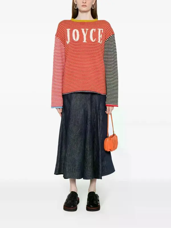 YANYAN Stripe-pattern Drop-shoulder Jumper