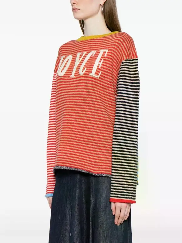 YANYAN Stripe-pattern Drop-shoulder Jumper