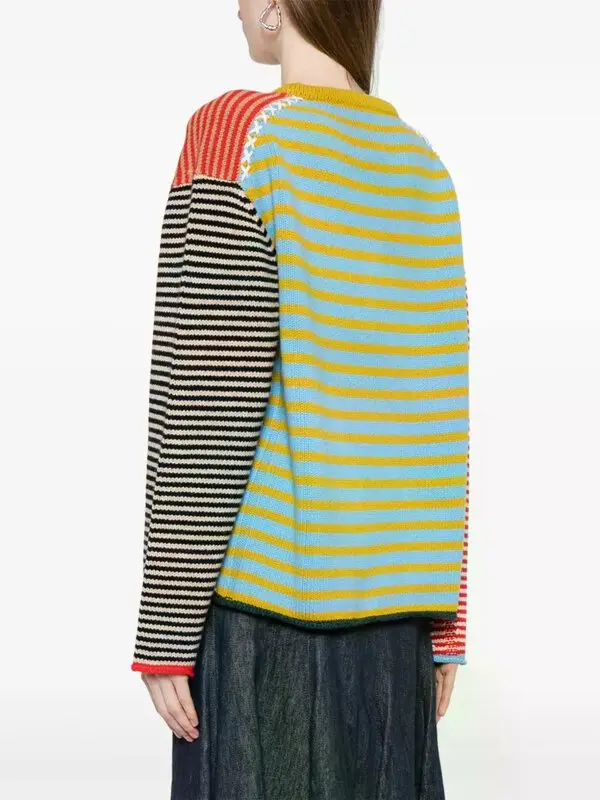 YANYAN Stripe-pattern Drop-shoulder Jumper