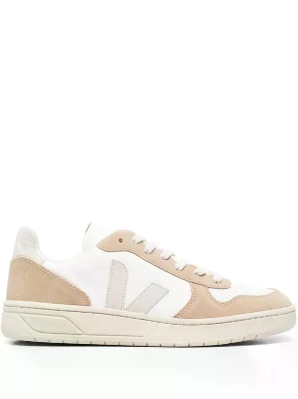 VEJA V-10 Panelled Lace-up Sneakers - Neutrals