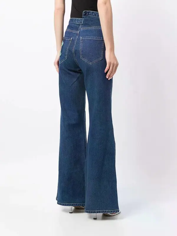 GROUND ZERO Graffiti-logo Flared Jeans