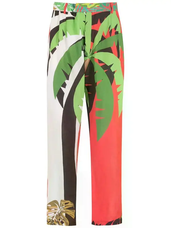 AMIR SLAMA Tropical Print Trousers - Multicolour