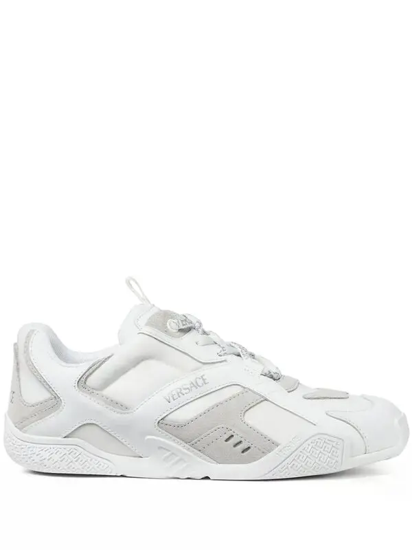 Versace Galaxia Low-top Lace-up Calf Leather Sneakers - White