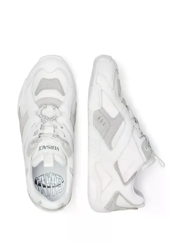 Versace Galaxia Low-top Lace-up Calf Leather Sneakers - White
