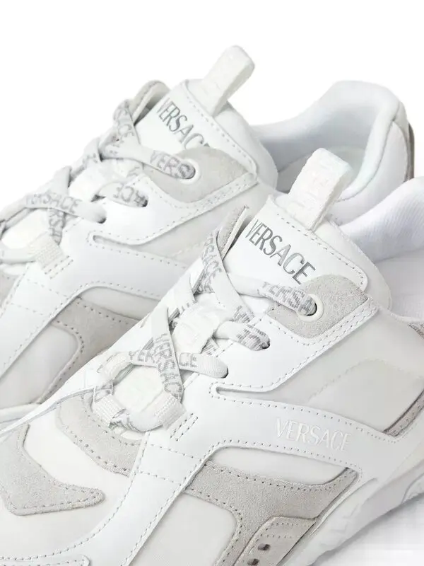 Versace Galaxia Low-top Lace-up Calf Leather Sneakers - White