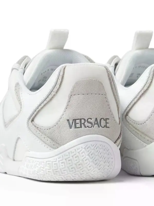 Versace Galaxia Low-top Lace-up Calf Leather Sneakers - White