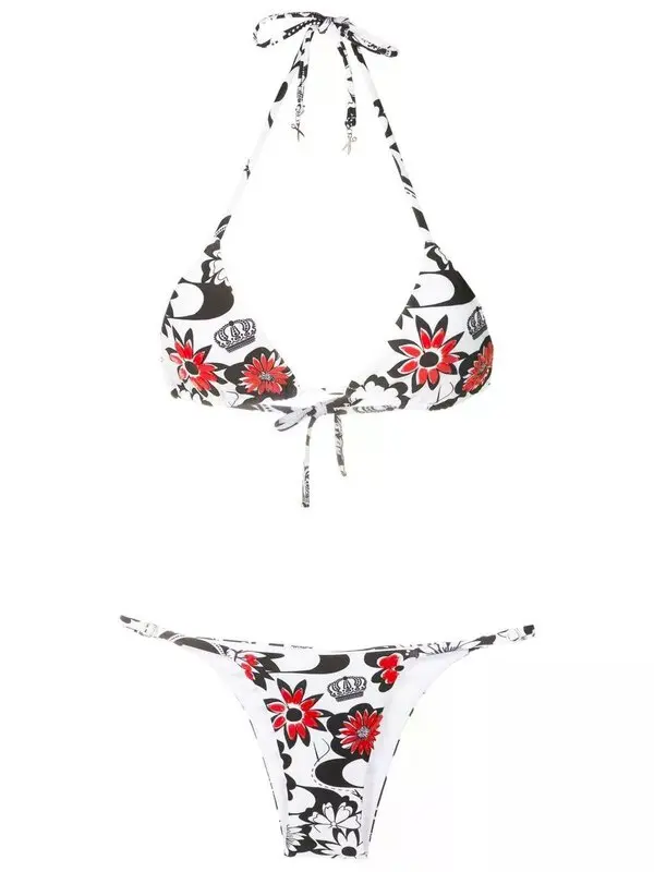 AMIR SLAMA Floral-print Bikini Set - Multicolour