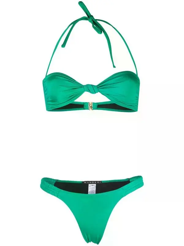 MANOKHI Ruched Bikini Set - Green
