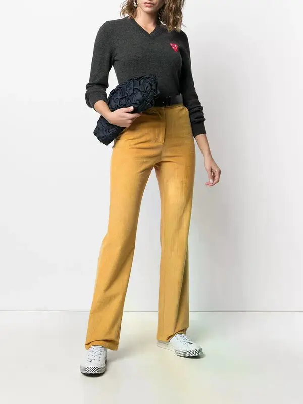 Play Comme Des Garcon V-neck Overlapping Heart Top