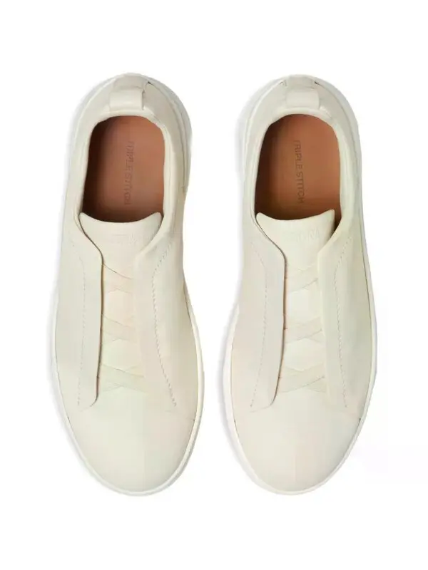 Zegna Triple Stitch Secondskin Sneakers - White