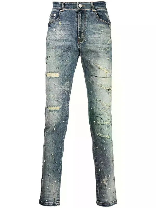 GOD'S MASTERFUL CHILDREN Shadow Embellished Skinny Jeans